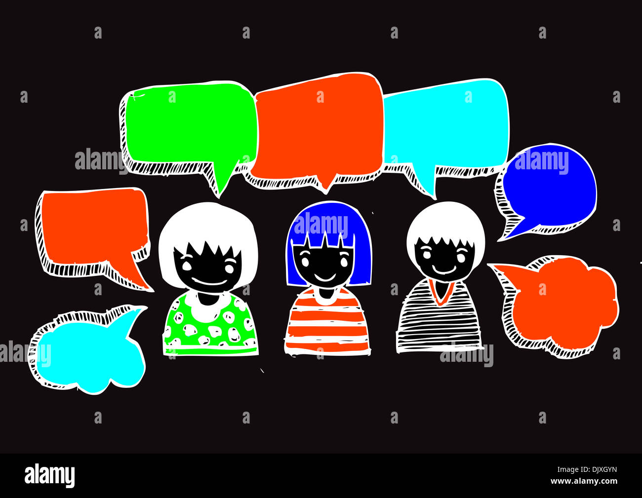 people idea thinking , dialog speech bubbles Stock Photo - Alamy