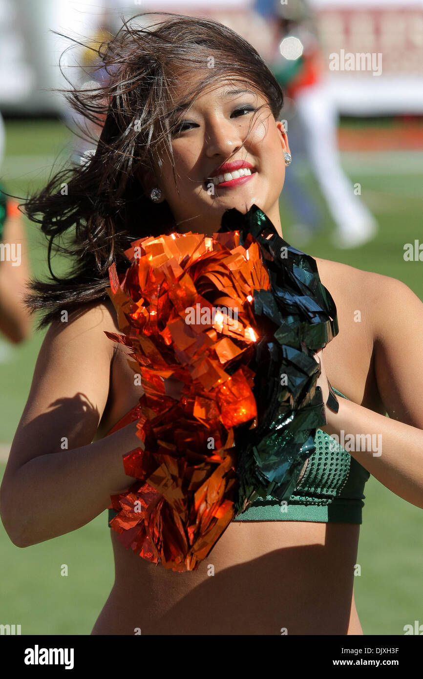 University of miami hurricanes cheerleaders hi-res stock photography ...