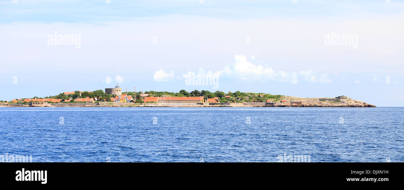 Landmark and sightseeing. Big Tower in fort island Christiansoe ...