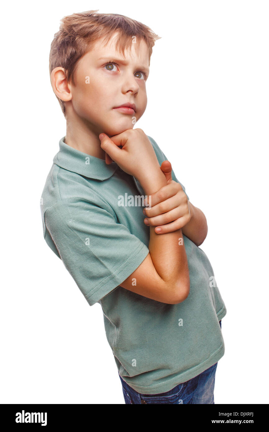 baby boy thinks kid shaggy looking disheveled thoughts idea isolated on ...