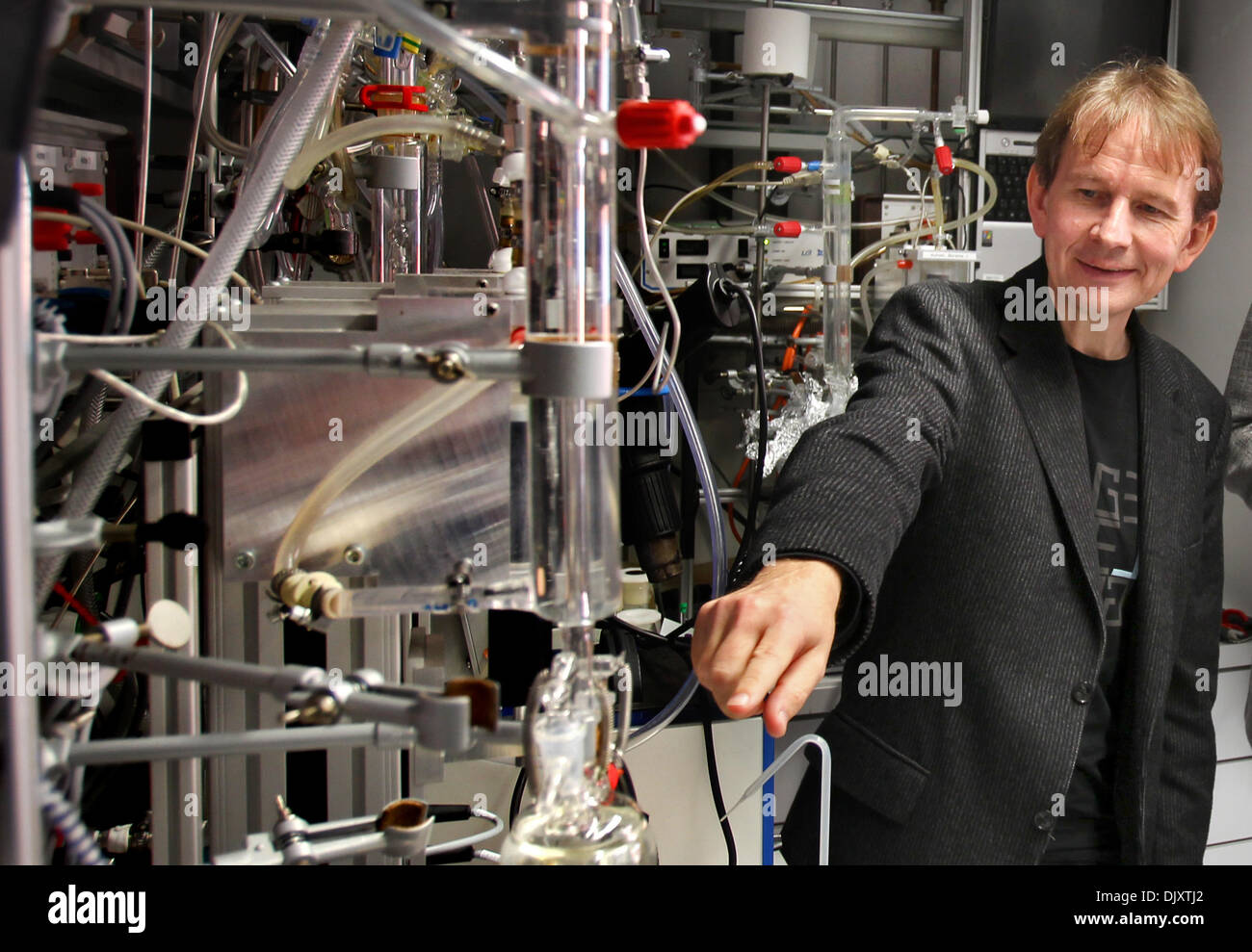 At the Leibnitz Institute for Catalysis head of the institute Matthias Beller shows an ...