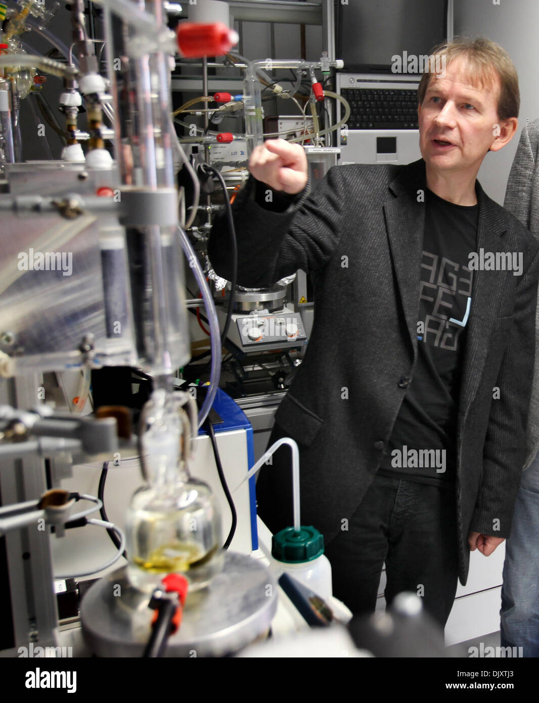 At the Leibnitz Institute for Catalysis head of the institute Matthias Beller shows an ...