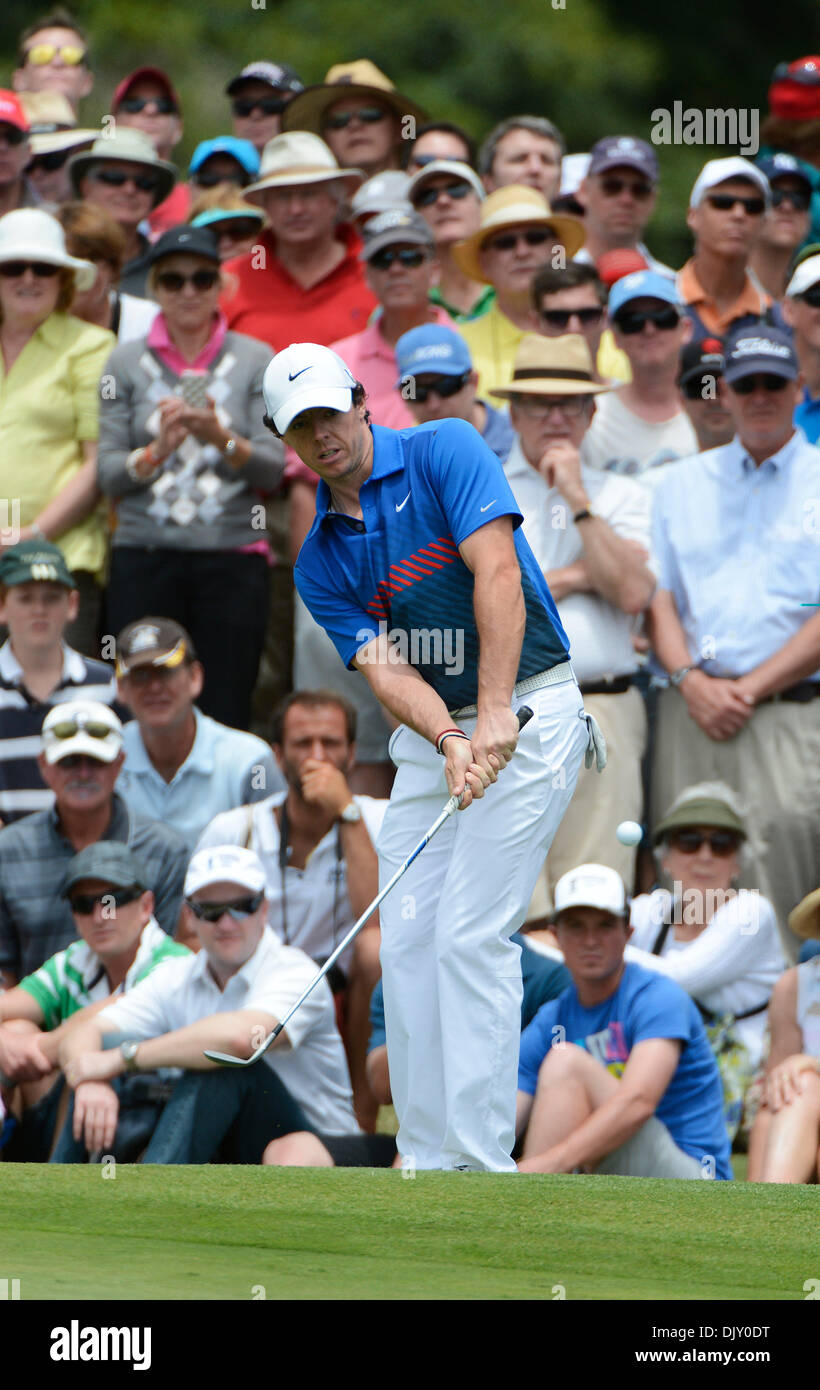 Sydney, Australia. 1st December 2013. Rory McIlroy plays a delicate ...