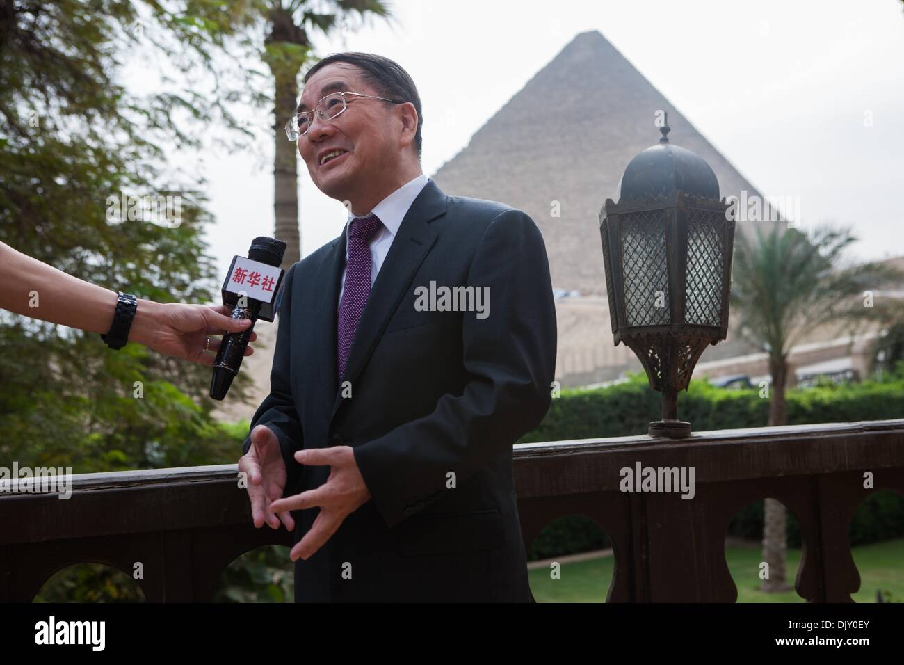 Cairo, Egypt. 1st Dec, 2013. Chinese Ambassador to Egypt Song Aiguo ...