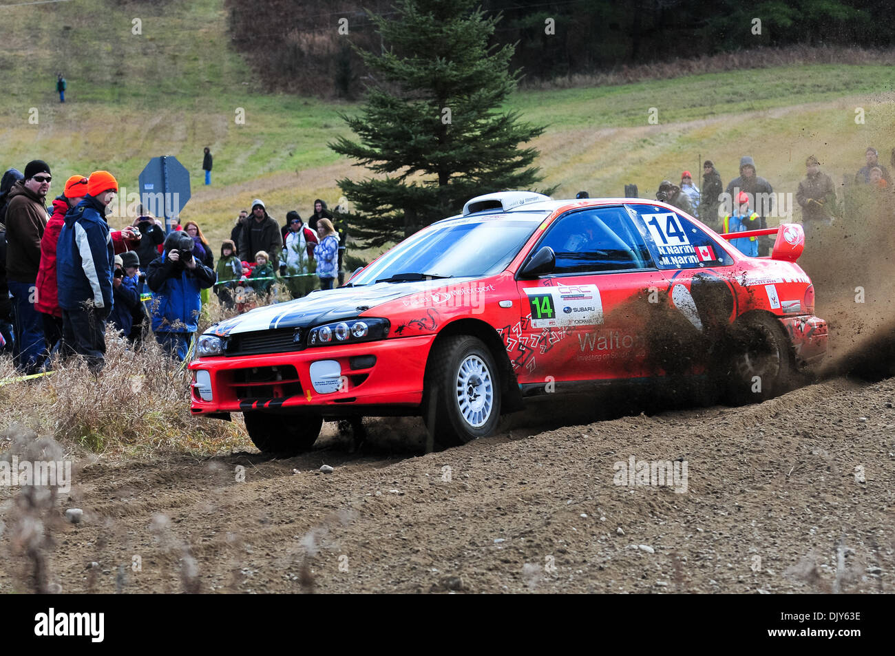 Nov. 20, 2010 - Bancroft, Ontario, Canada - Car #14 in a tight corner ...