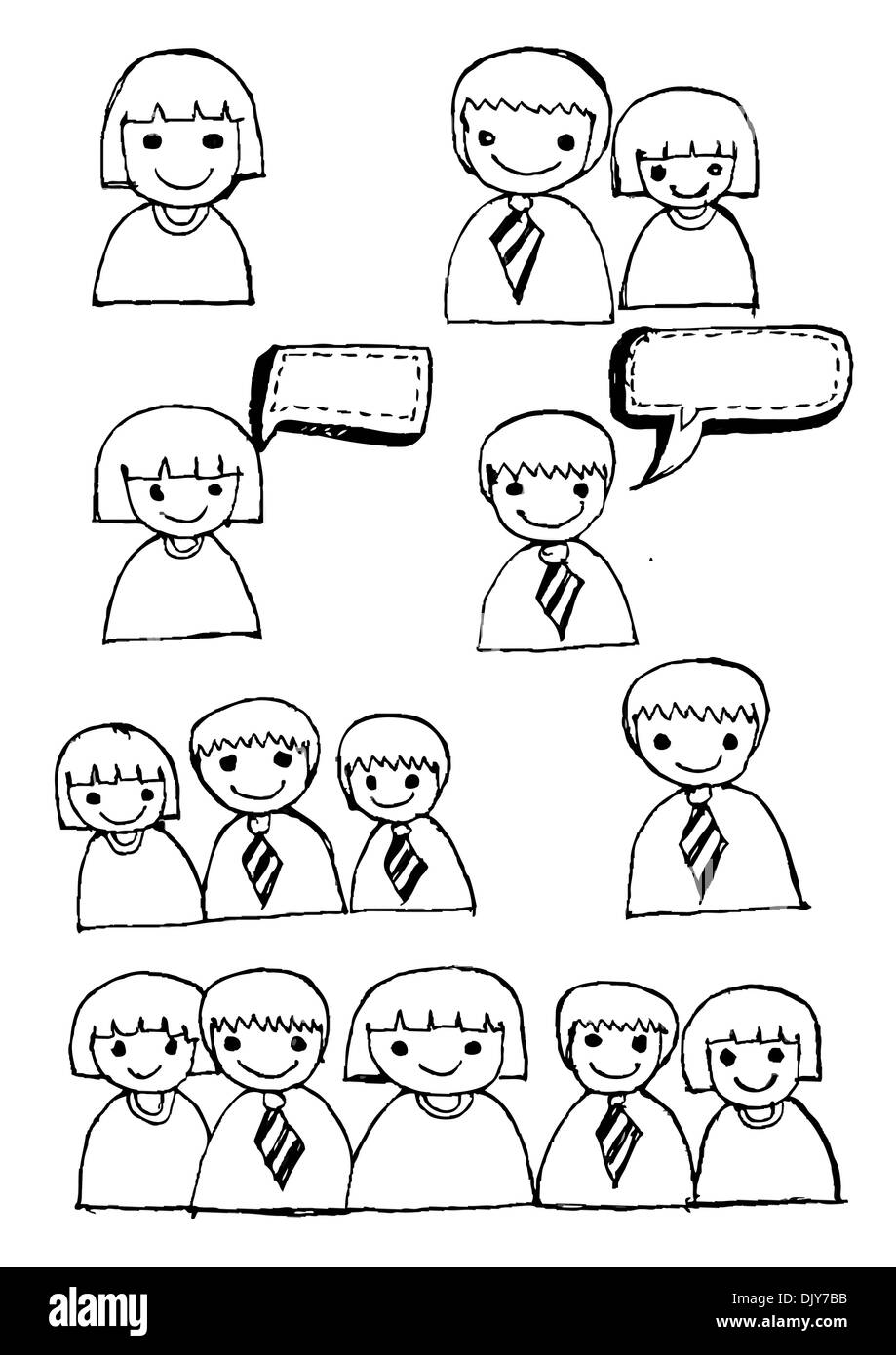 hand draw doodle charts Stock Photo - Alamy