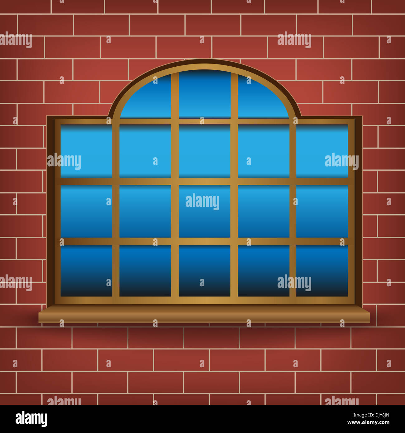 The large wooden window on mesh wall background Stock Photo - Alamy