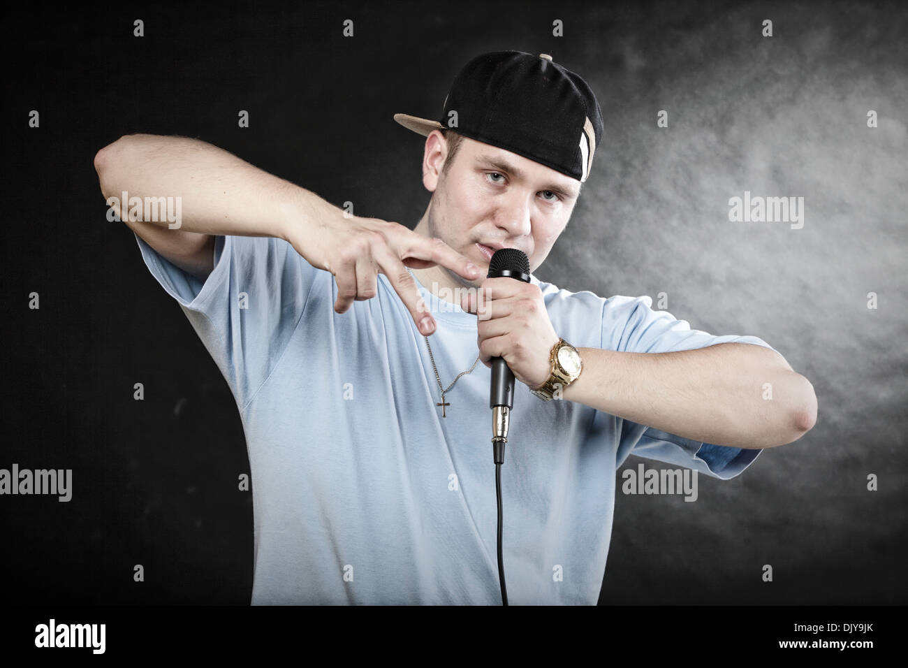 Rapper attitude rap singer hip Hop Dancer performing. Young man with ...