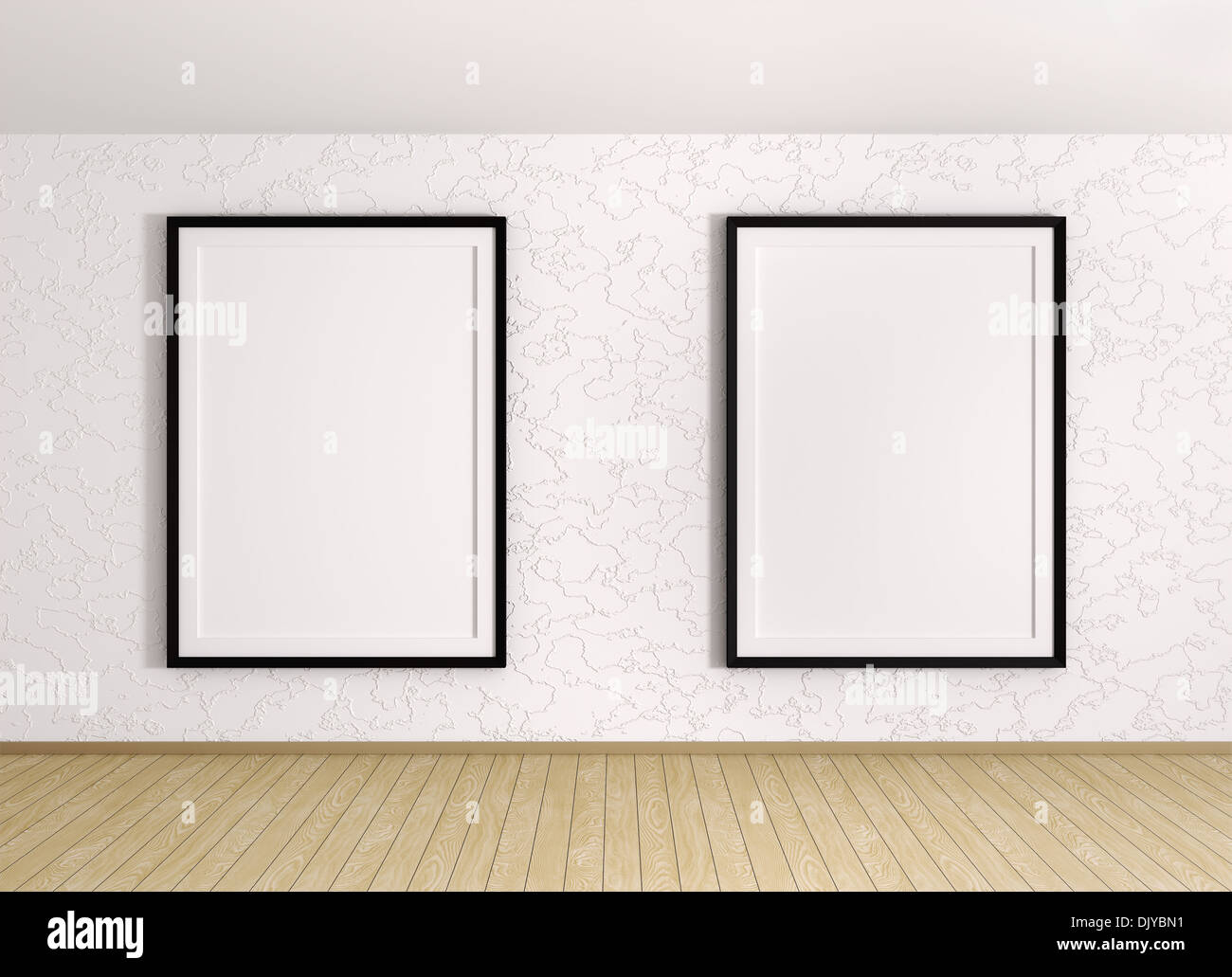 Interior with two frames over the stucco wall Stock Photo - Alamy