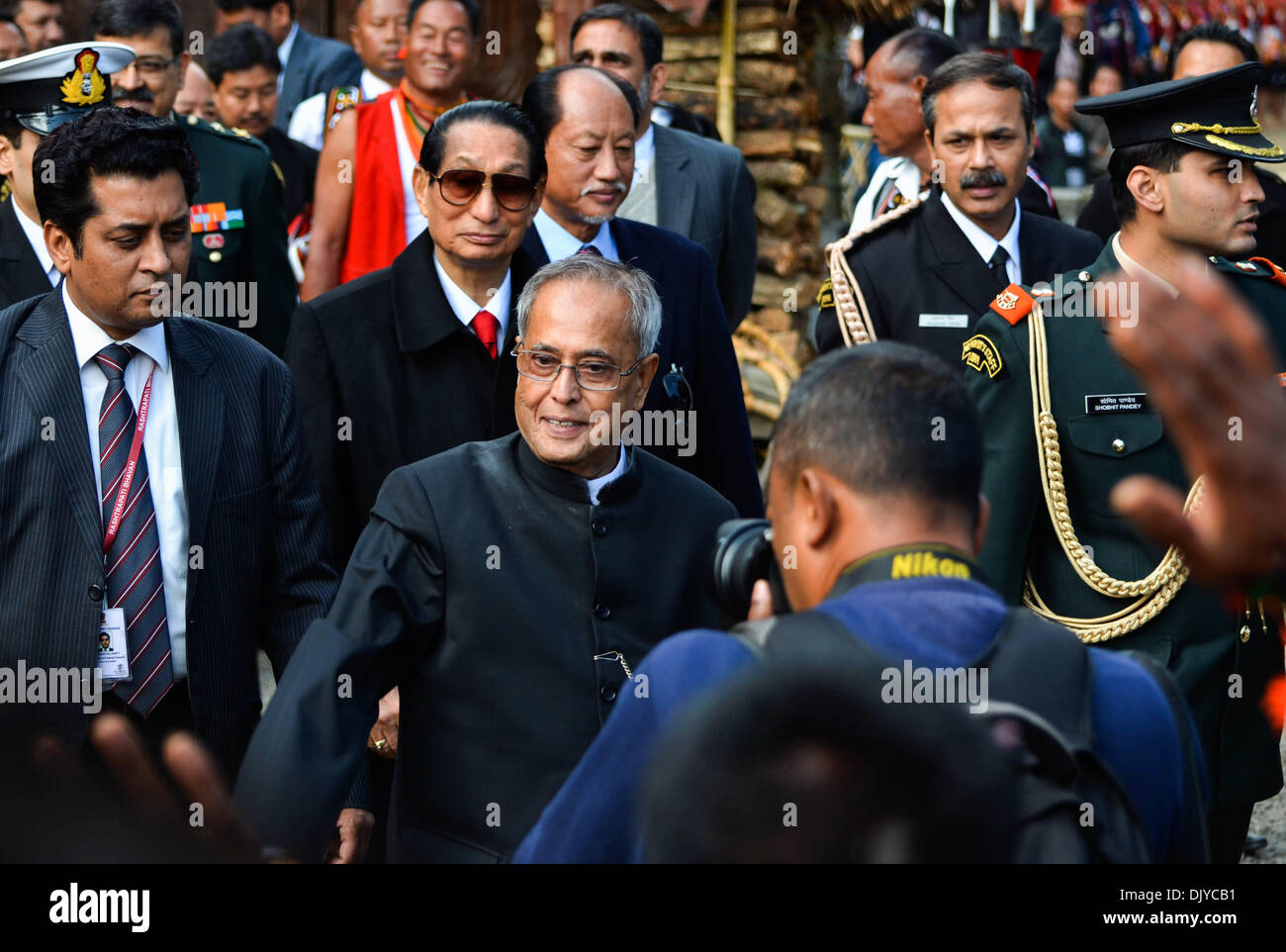 Nagaland, India. 1st Dec, 2013. Indian President Pranab Mukhrejee came ...