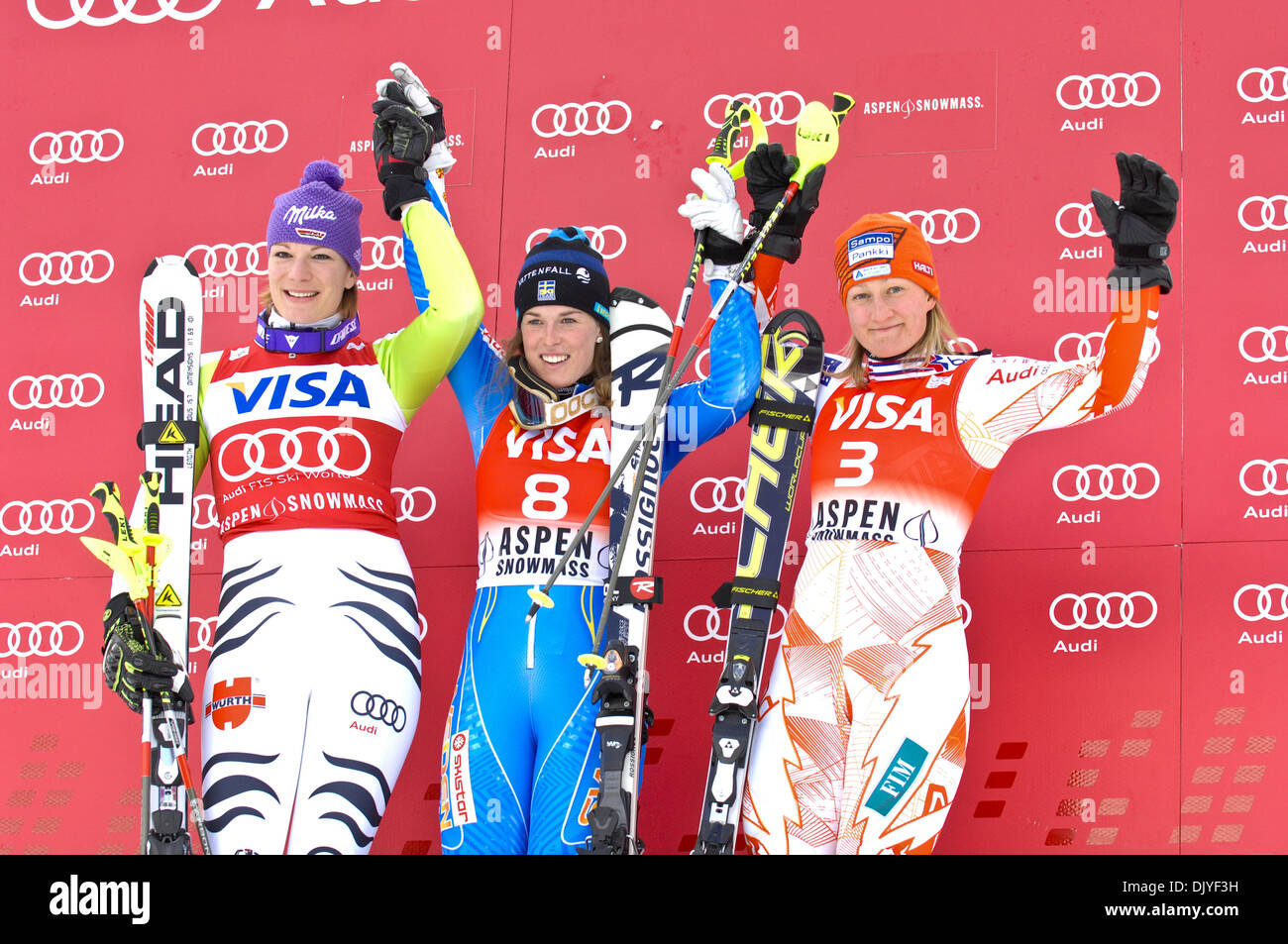 Nov 29, 2010 - Aspen, Colorado, U.S. - L to R Silver medalist MARIA ...