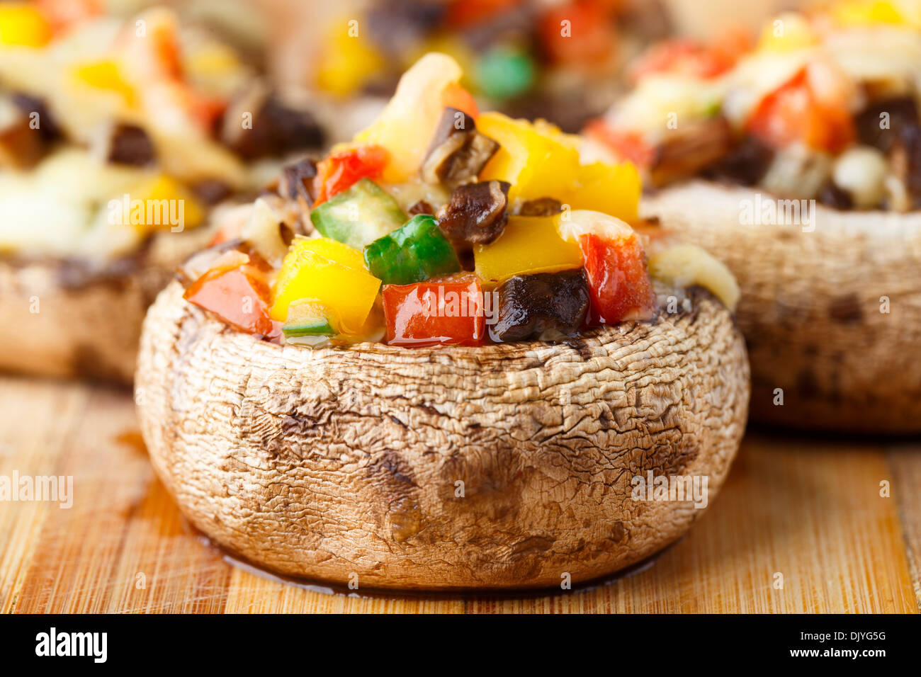 Stuffed portabella mushroom Stock Photo - Alamy