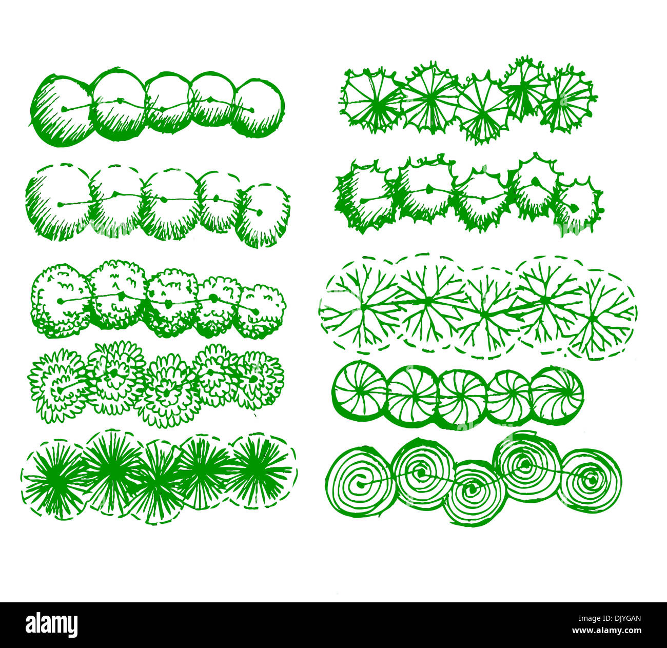 Trees top view for architecture landscape design projects Stock Photo ...