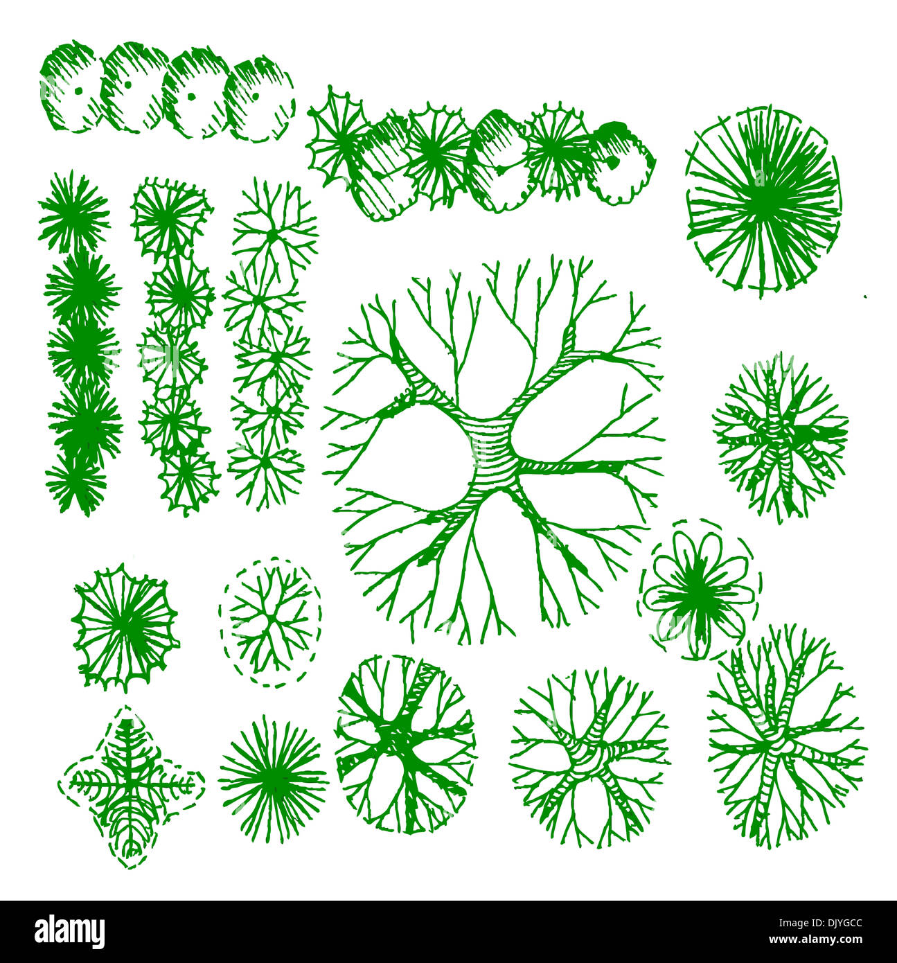 Trees top view for architecture landscape design projects Stock Photo ...