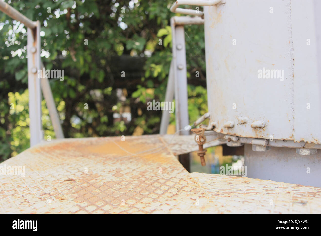 Rusty metal platform Stock Photo - Alamy