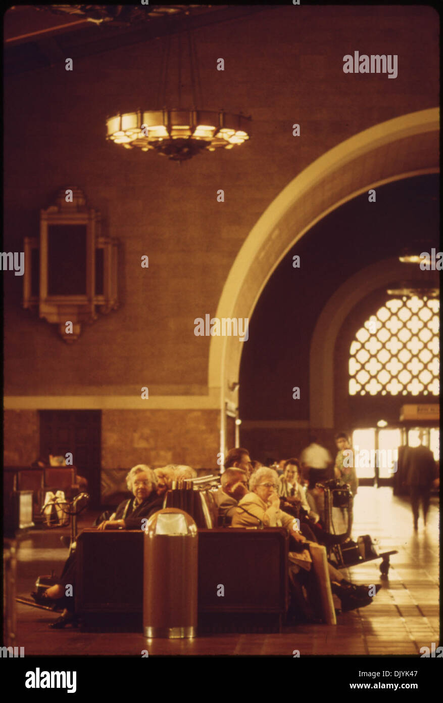 This photograph depicts passengers waiting for trains inside the Los ...