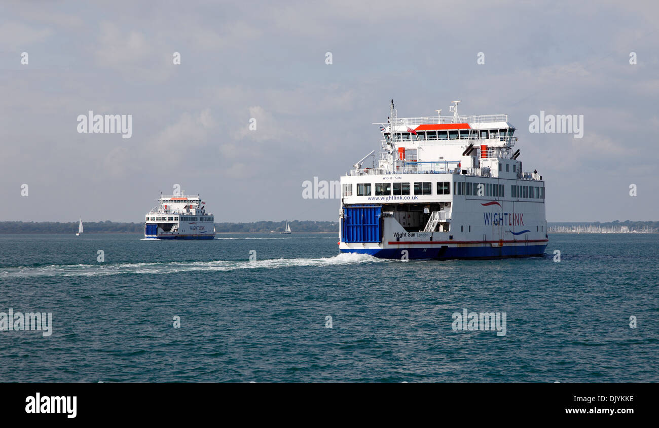 Wight Sun vehicle and passenger ferry with Wight Light ferry in ...