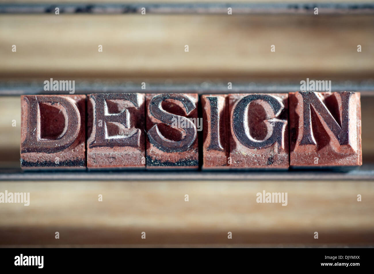 Word "design" spelled out in letterpress letters Stock Photo - Alamy
