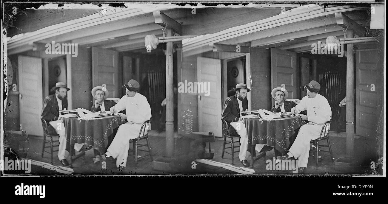 This image depicts the interior of a gunboat, showing the layout ...