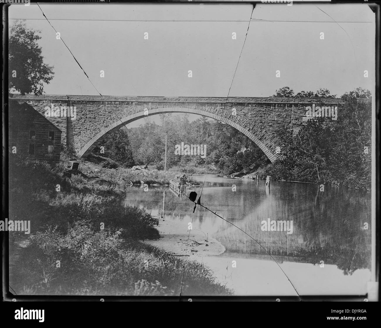 A photograph of Cabin John Bridge, a historic bridge in Maryland known ...