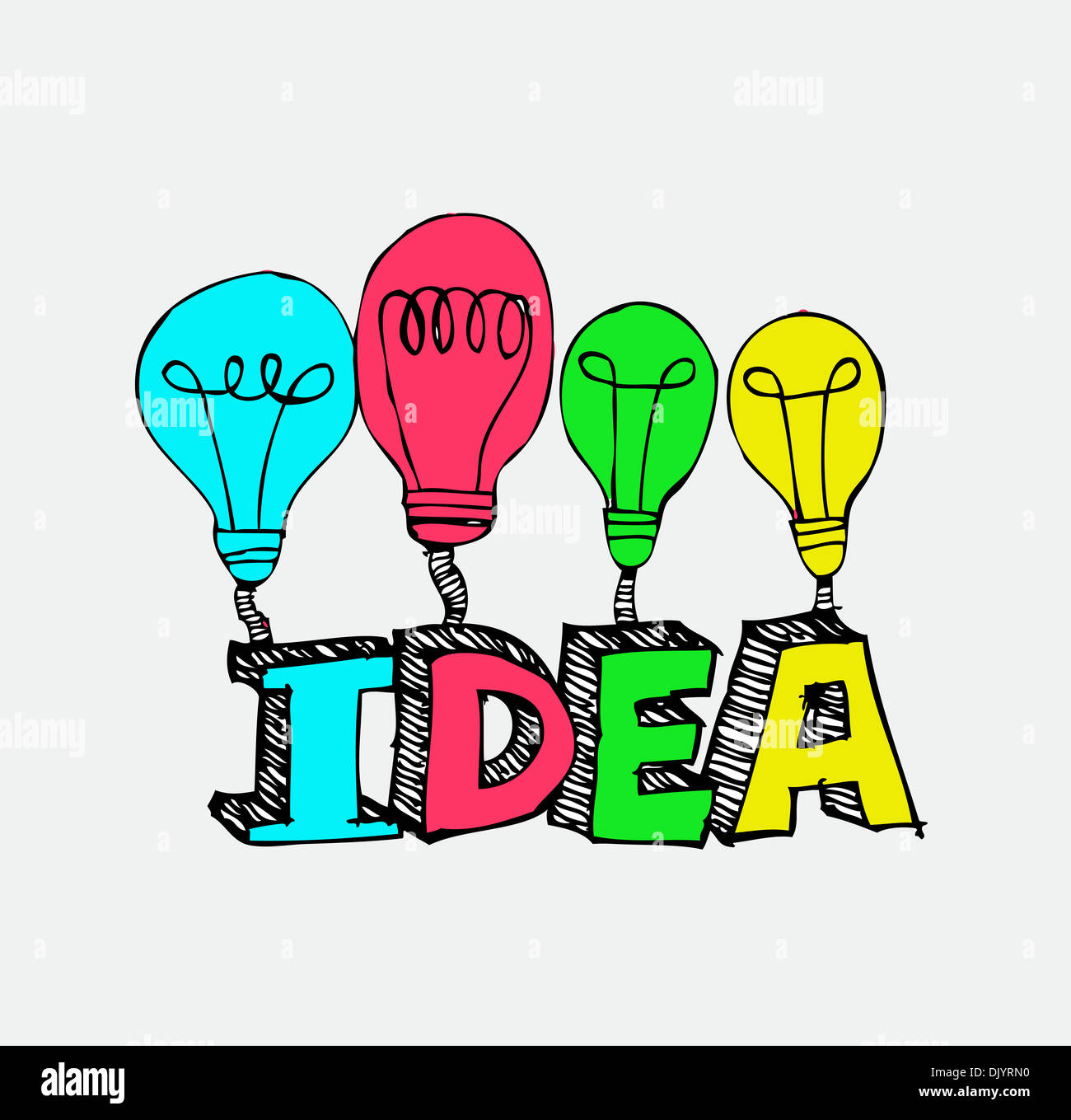 Concept of idea inspired bulb idea Stock Photo - Alamy
