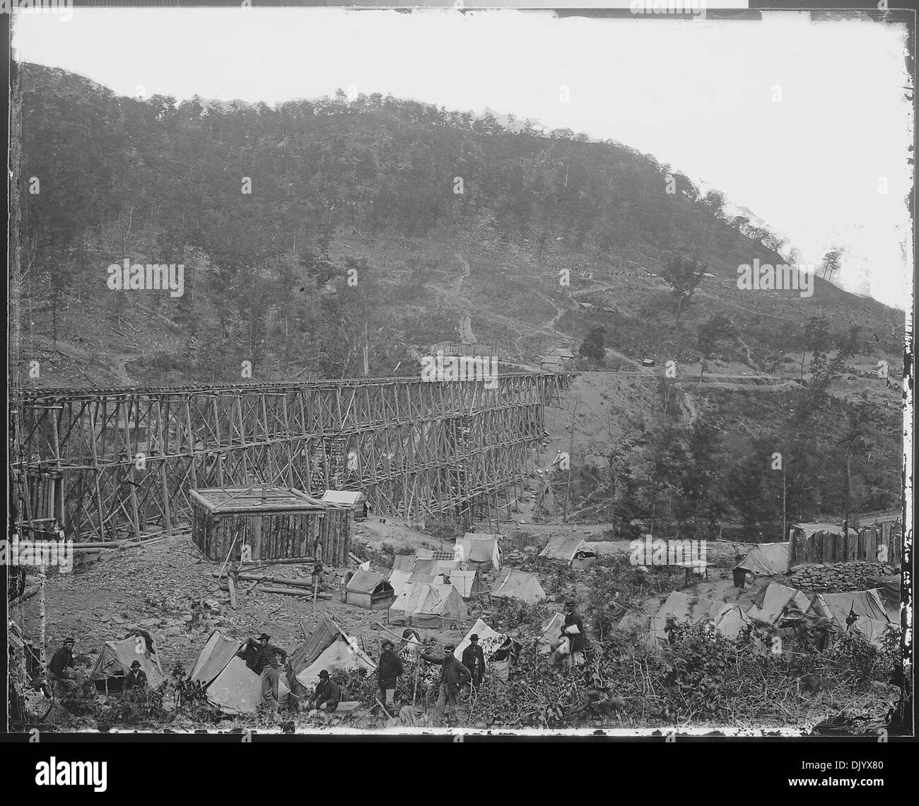 Rural scene between camp Black and White Stock Photos & Images - Alamy