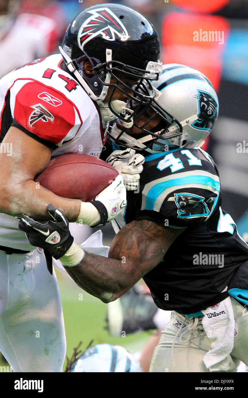 December 12, 2010; Atlanta Falcons wide receiver Eric Weems (14) meets ...