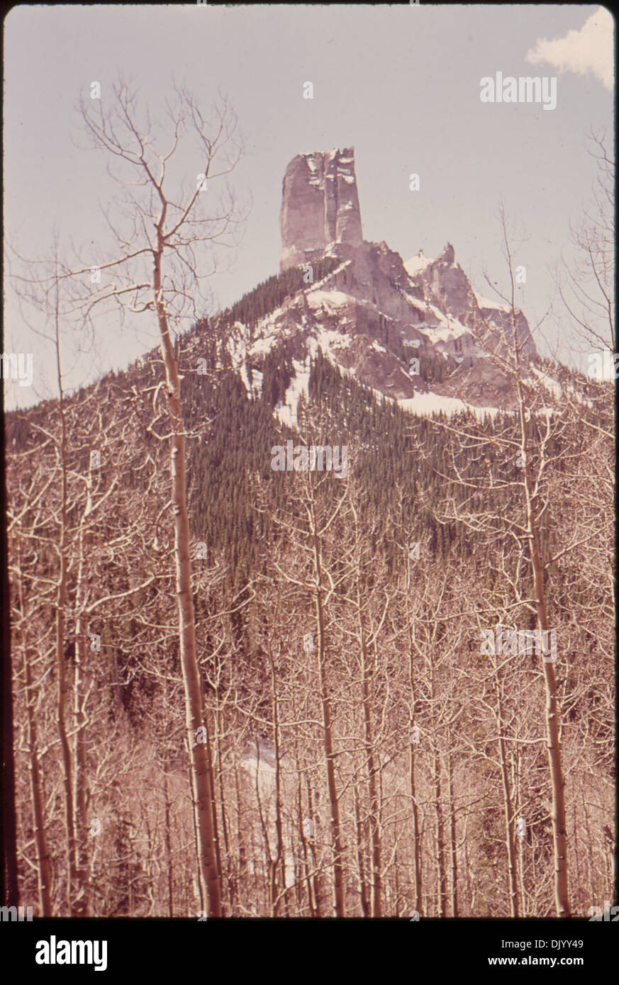 Chimney Rock, a prominent geological formation, stands as a notable ...