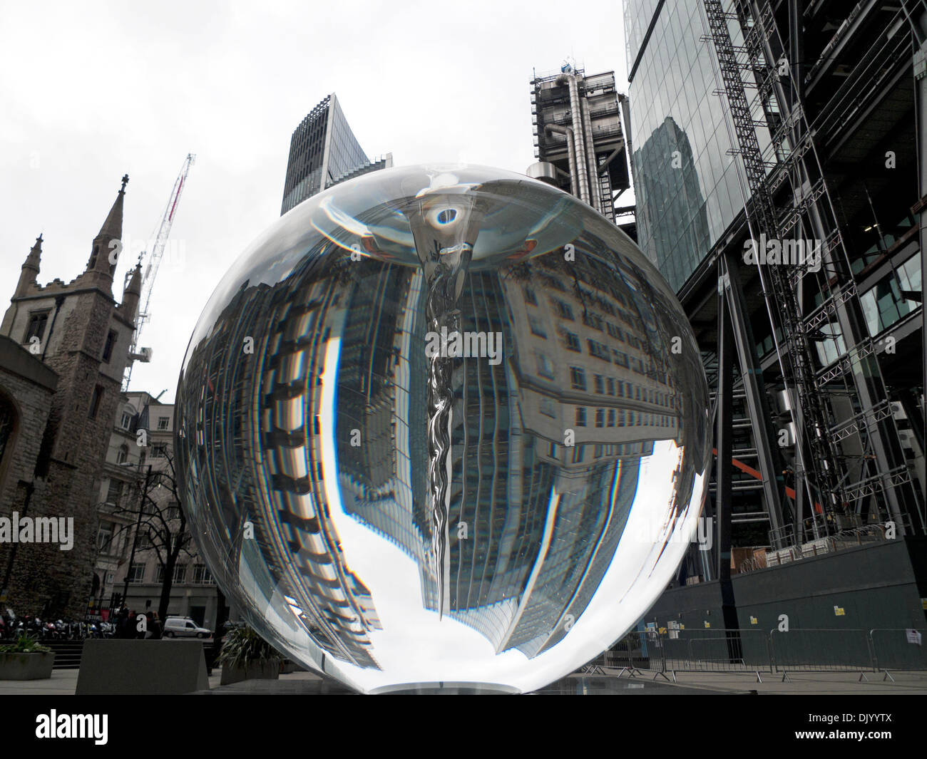 The Optic Sphere 'Vital Force' sculpture by Petroc Sesti reflecting the ...