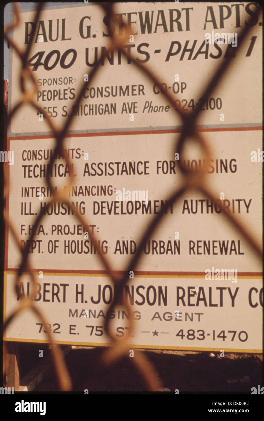 A construction sign on the South Side of Chicago announces the ...