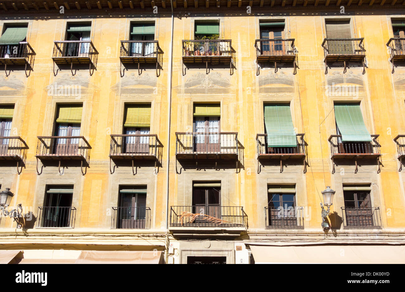 Typical Spanish building with multiple balconies in the Spanish city of ...