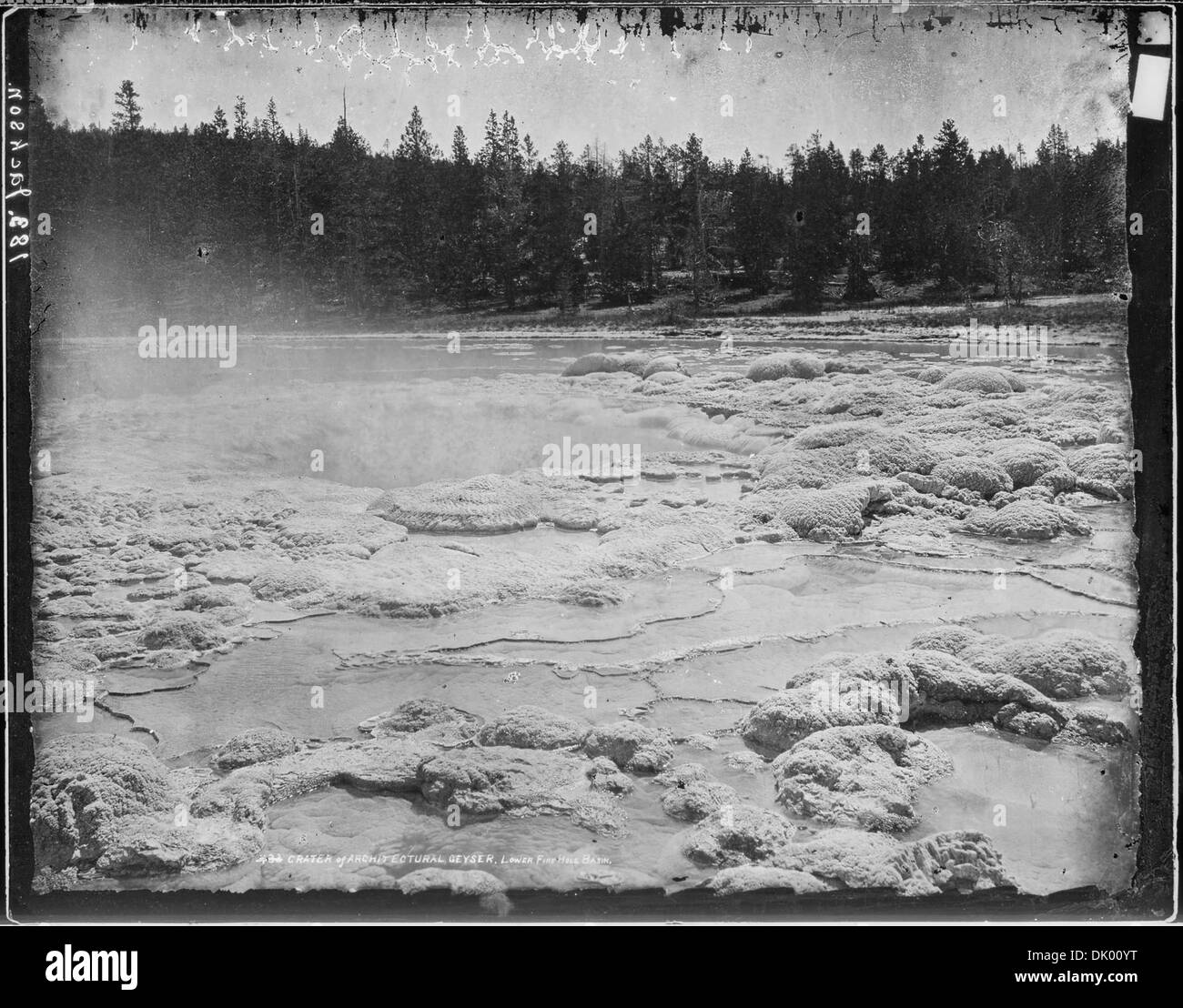 The Architectural Geyser, located in the lower Fire Hole Basin of ...