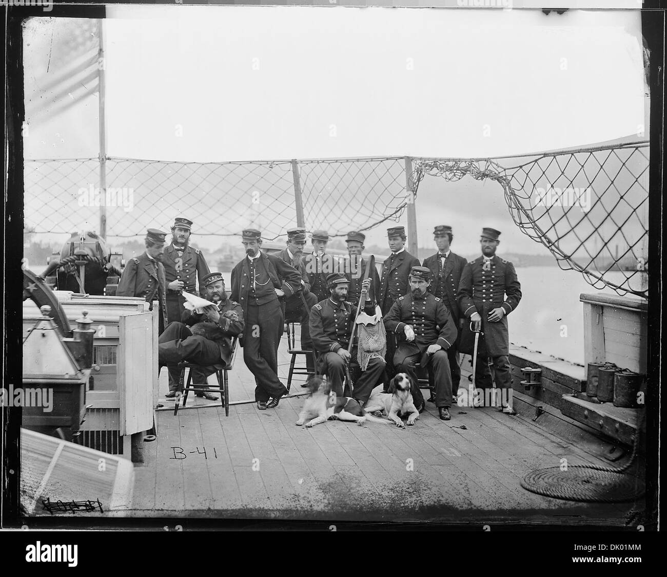 The deck of the monitor ship Onondaga on the James River in Virginia ...