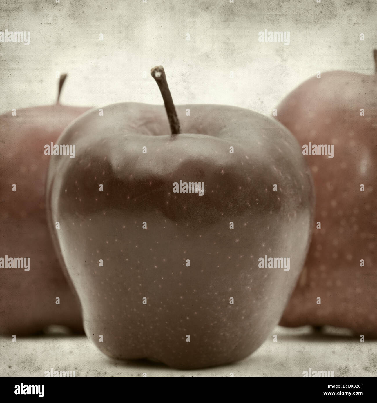 textured old paper background with red apple Stock Photo - Alamy