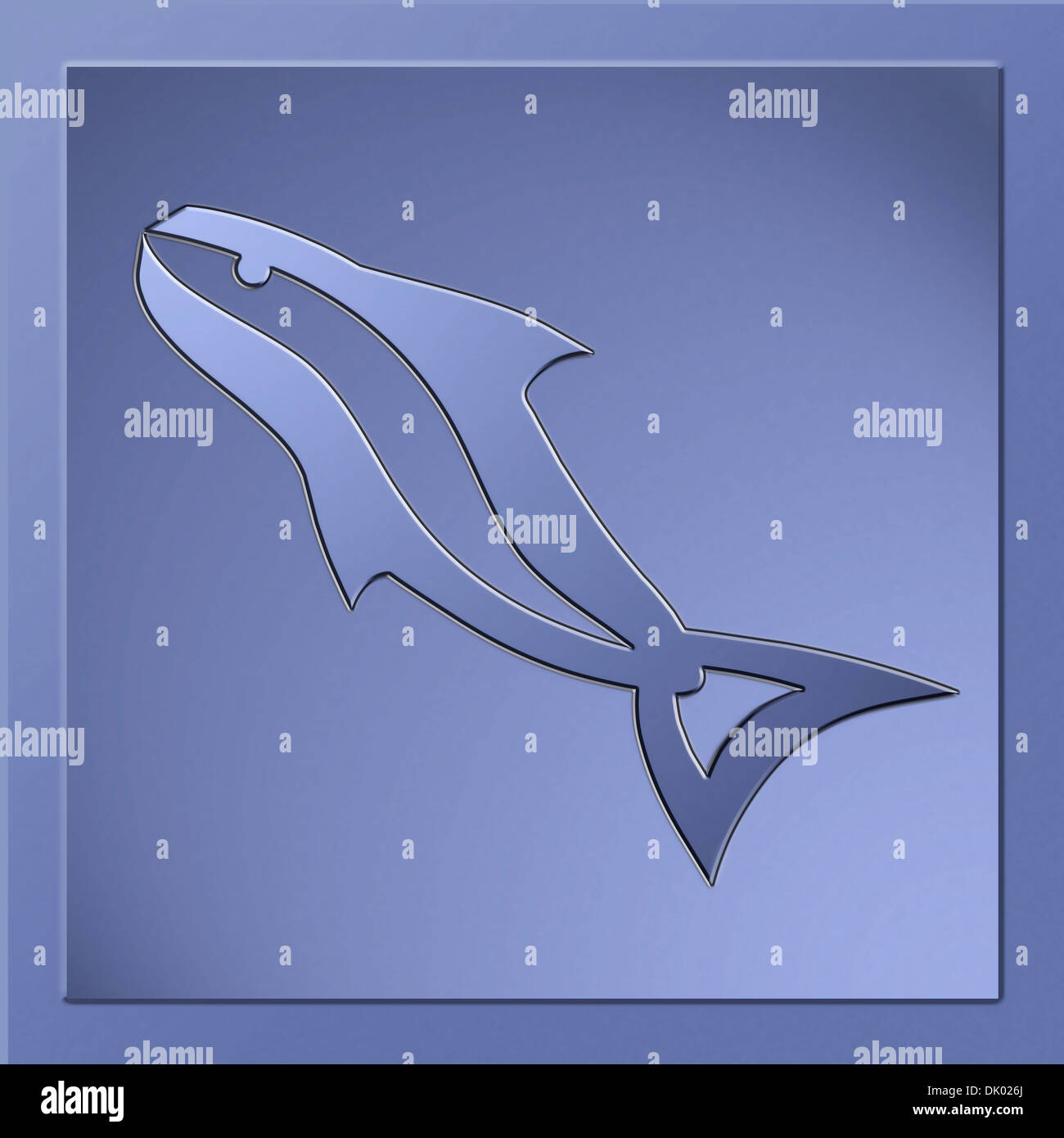 A Fish Logo Or Icon In Square Format, A Digital Illustration With ...