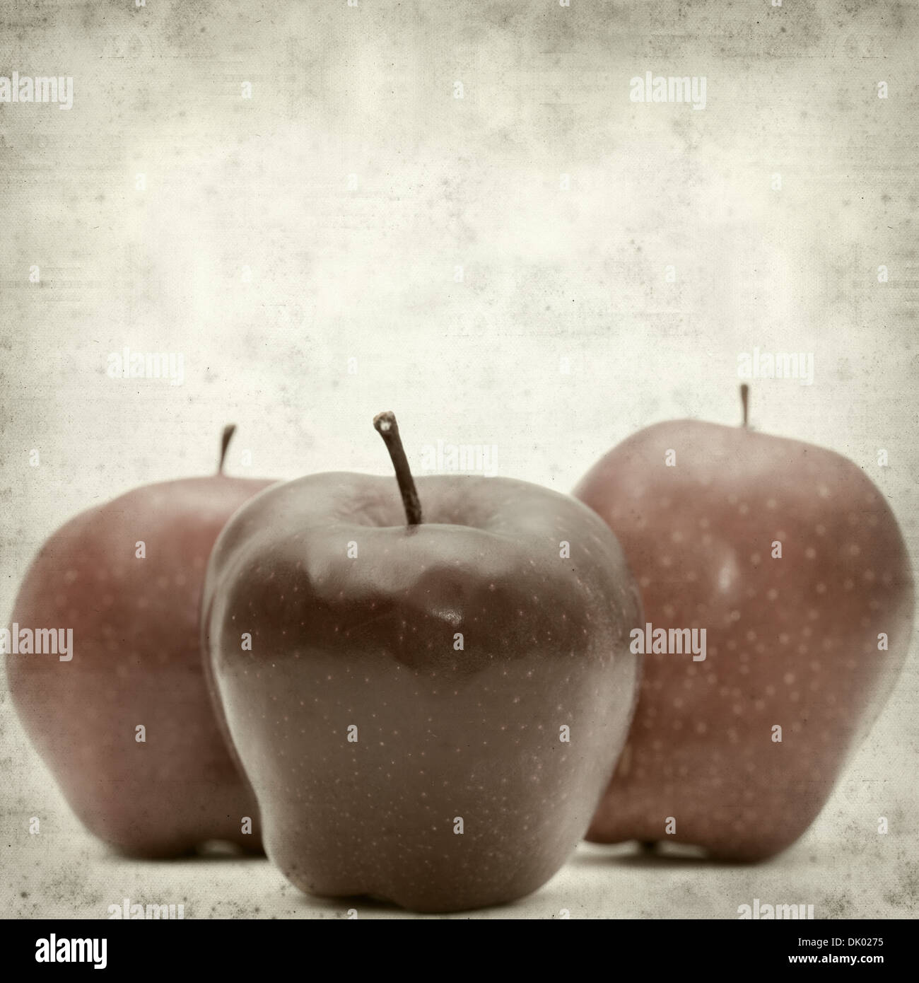 textured old paper background with red apple Stock Photo - Alamy