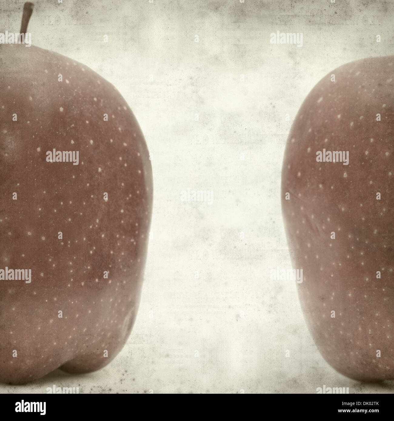 textured old paper background with red apple Stock Photo - Alamy