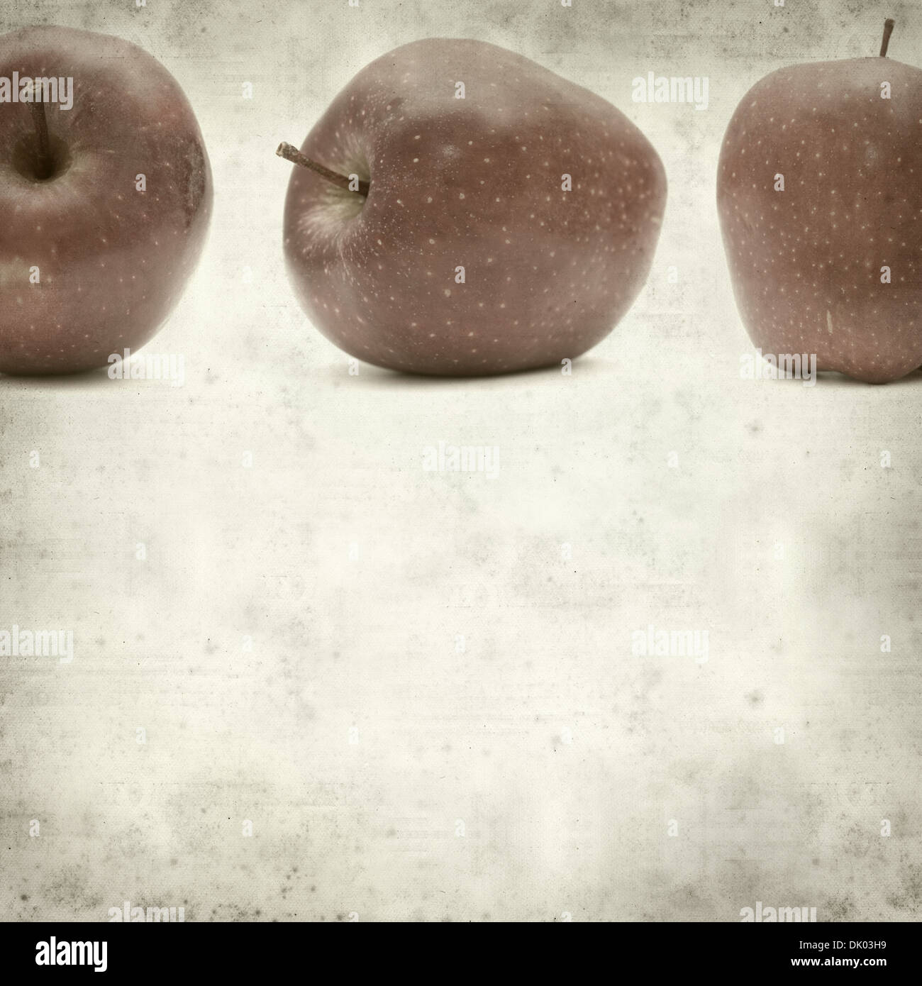 textured old paper background with red apple Stock Photo - Alamy