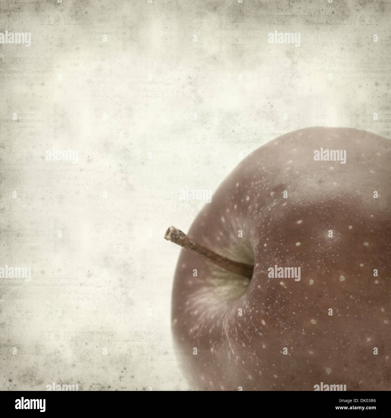 textured old paper background with red apple Stock Photo - Alamy
