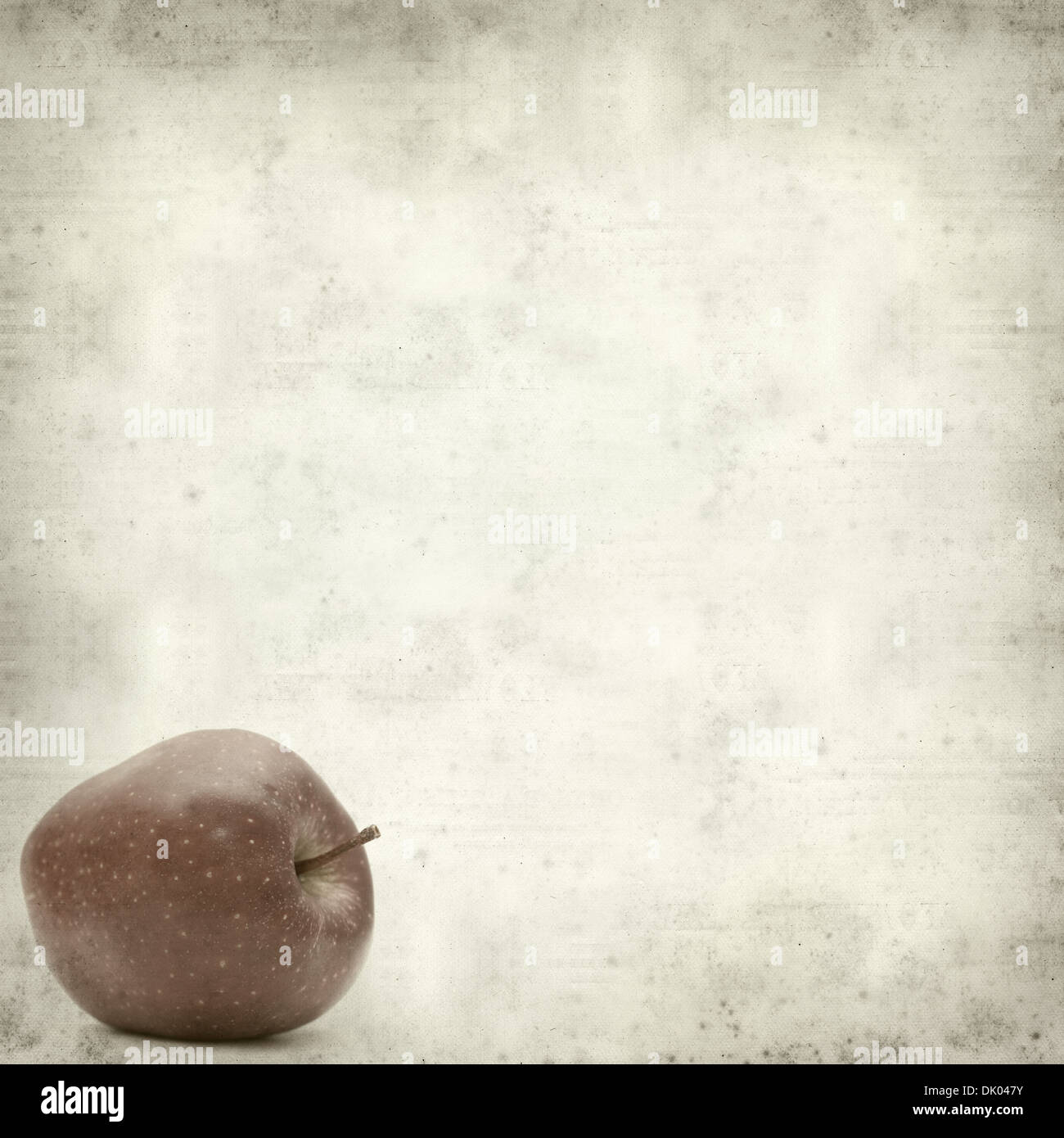 textured old paper background with red apple Stock Photo - Alamy
