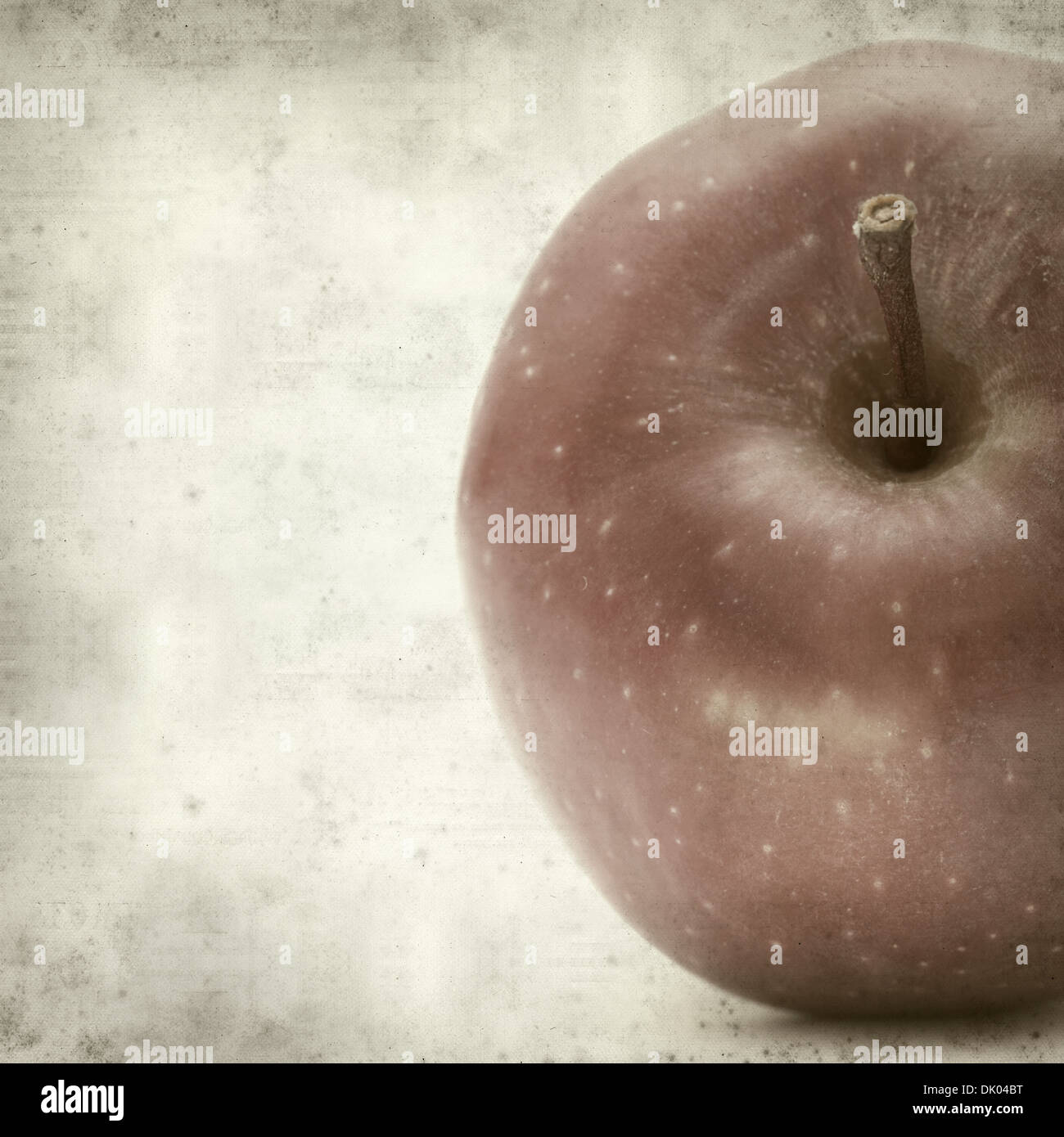 textured old paper background with red apple Stock Photo - Alamy