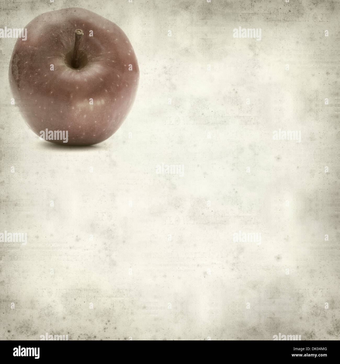textured old paper background with red apple Stock Photo - Alamy
