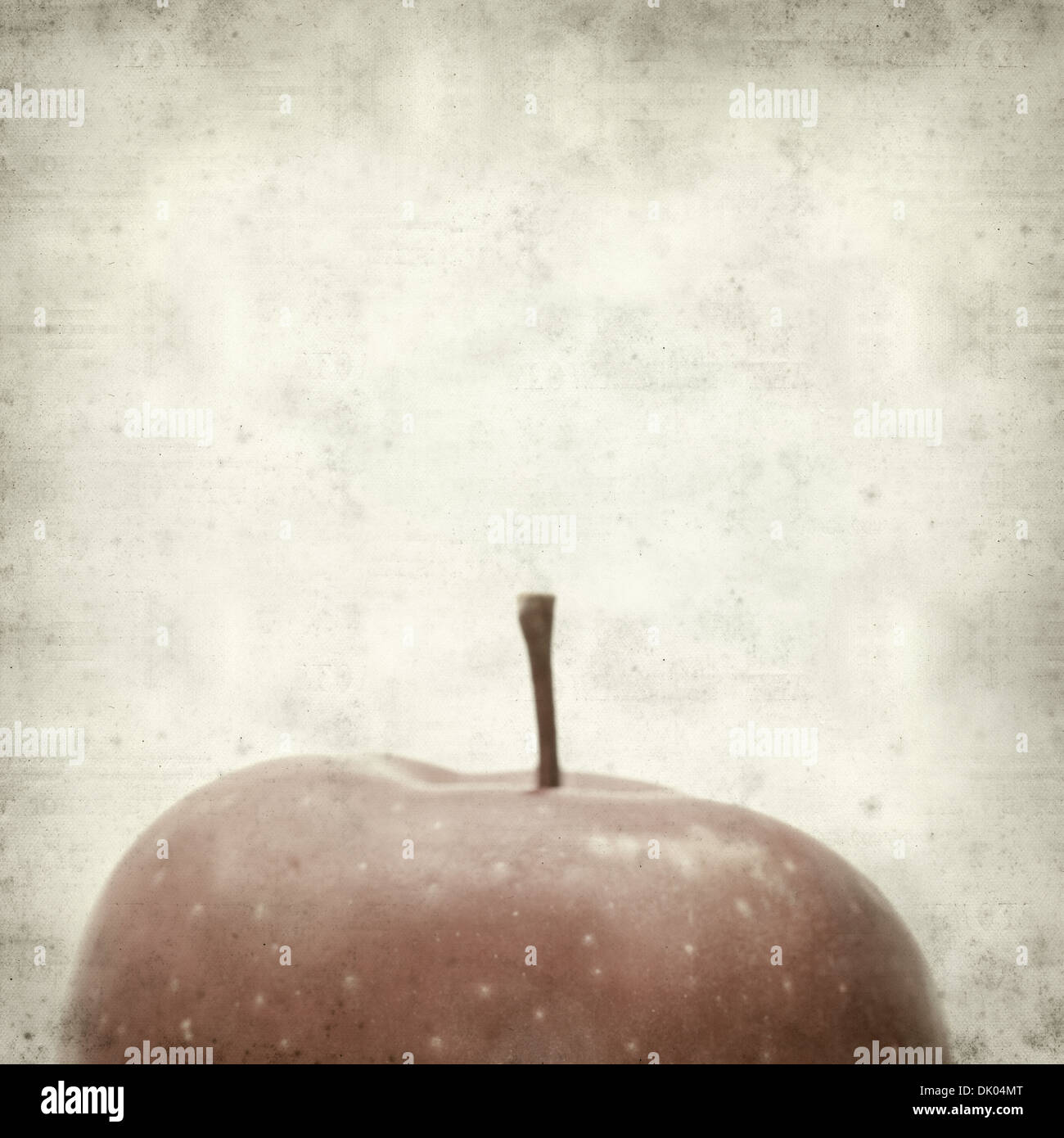 textured old paper background with red apple Stock Photo - Alamy