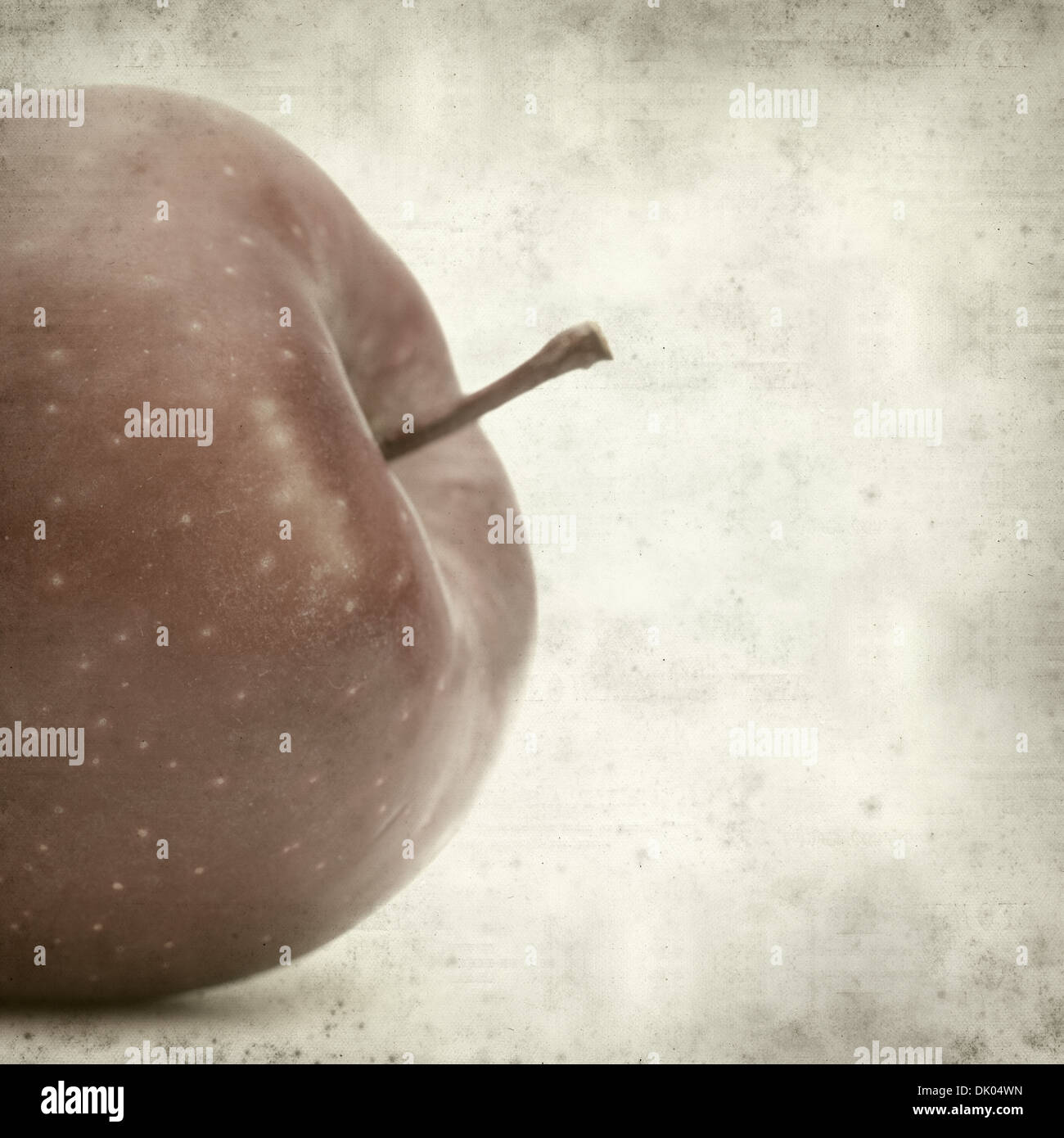 textured old paper background with red apple Stock Photo - Alamy