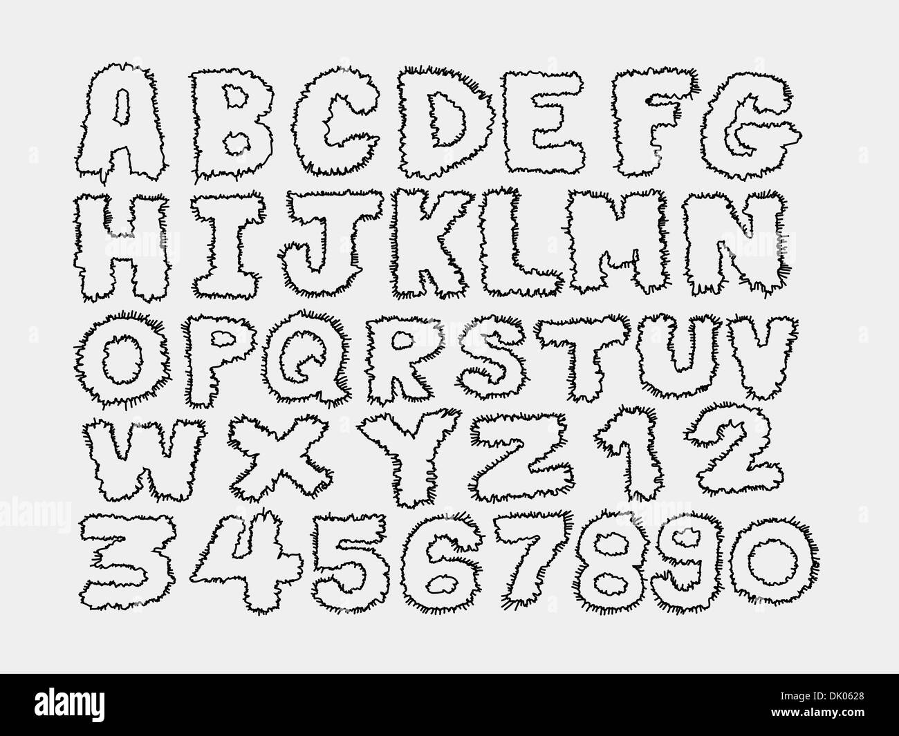 real Hand drawn letters font written with a pen Stock Photo - Alamy