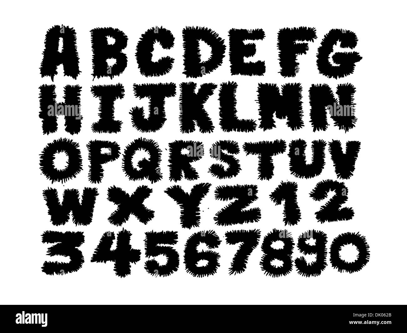 real Hand drawn letters font written with a pen Stock Photo - Alamy