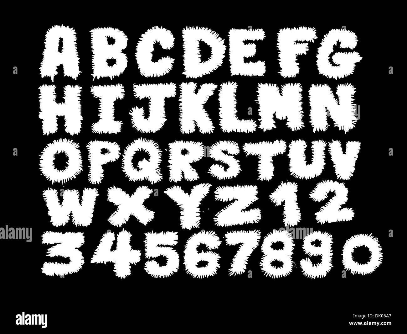 real Hand drawn letters font written with a pen Stock Photo - Alamy