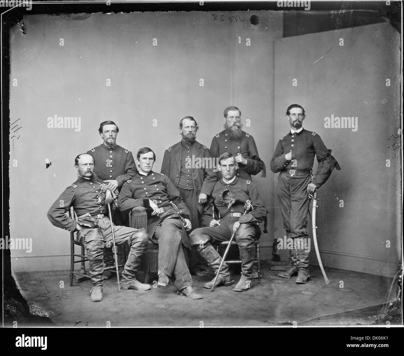 General Martin T. McMahon is shown with his staff of six officers. The ...