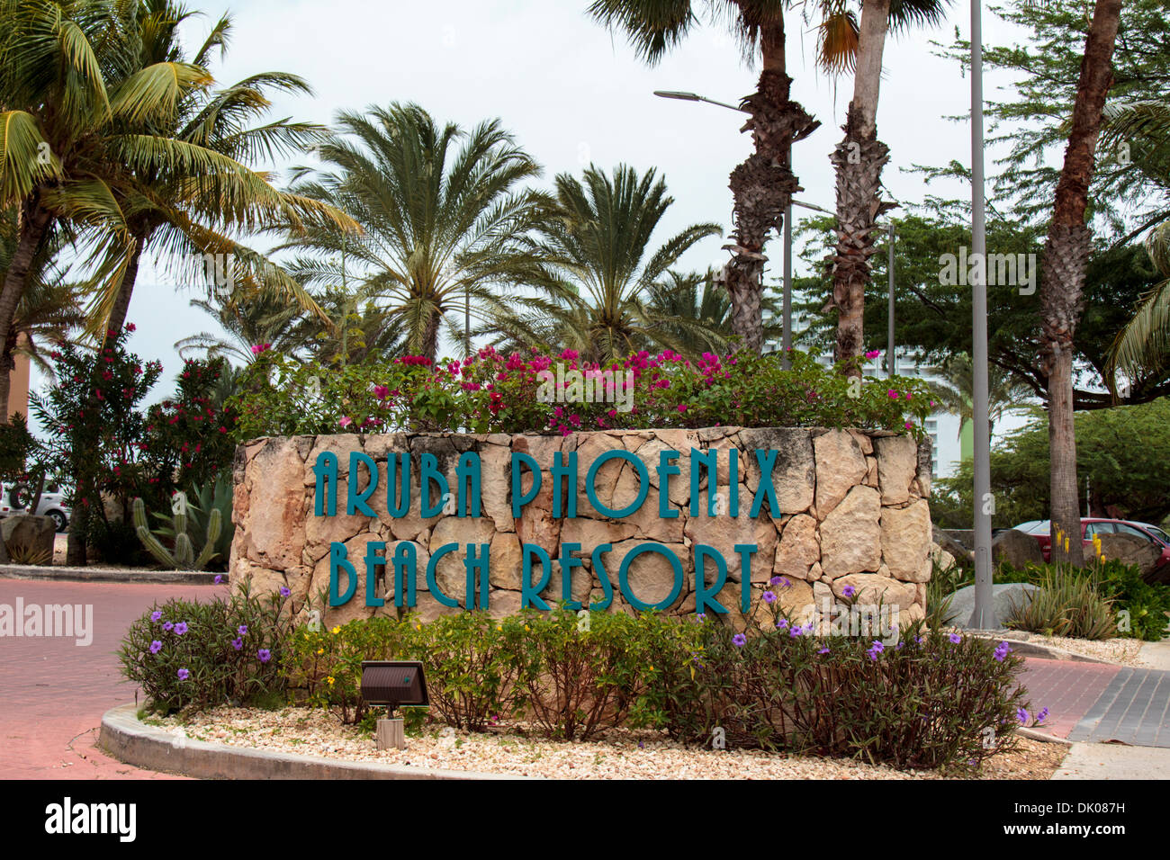 Sign in front of the Divi Phoenix Beach Resort Aruba Stock Photo - Alamy