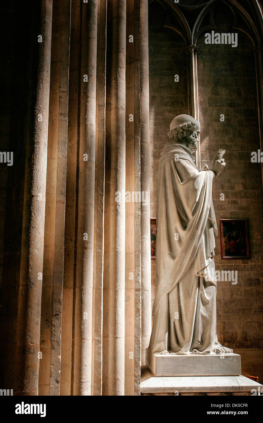 Interior view of the Bayeux Cathedral in the medieval town of Bayeux ...